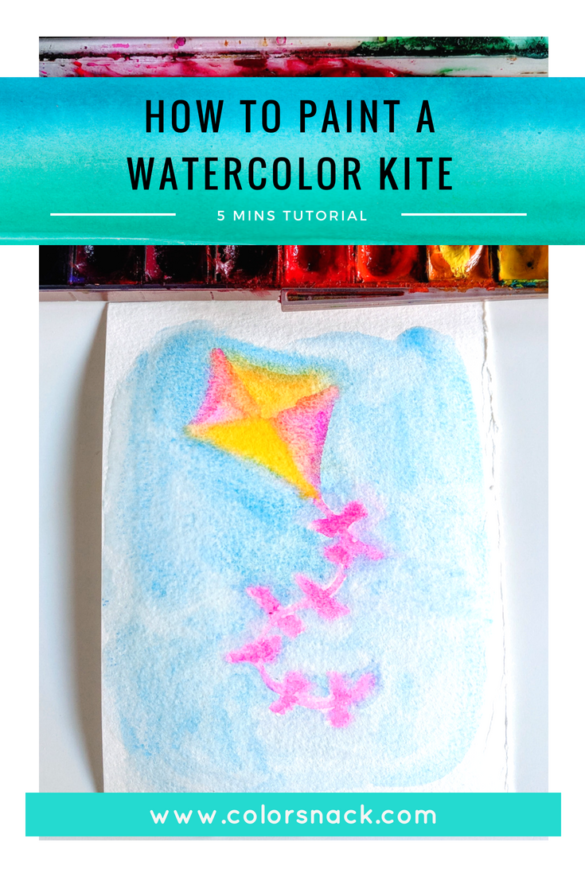 How to Paint a Watercolor Kite - 4 Min Tutorial