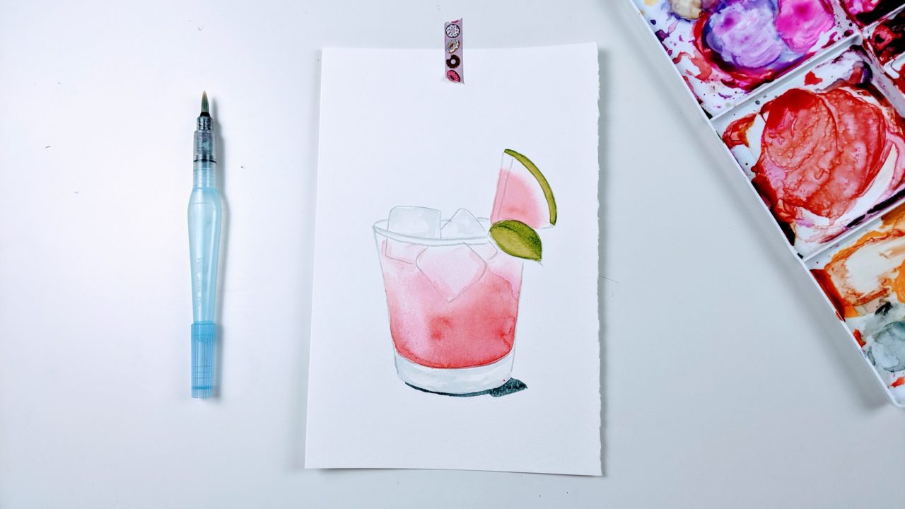 Watermelon Watercolor Cocktail Tutorial • Watercolor Workshops and Live ...
